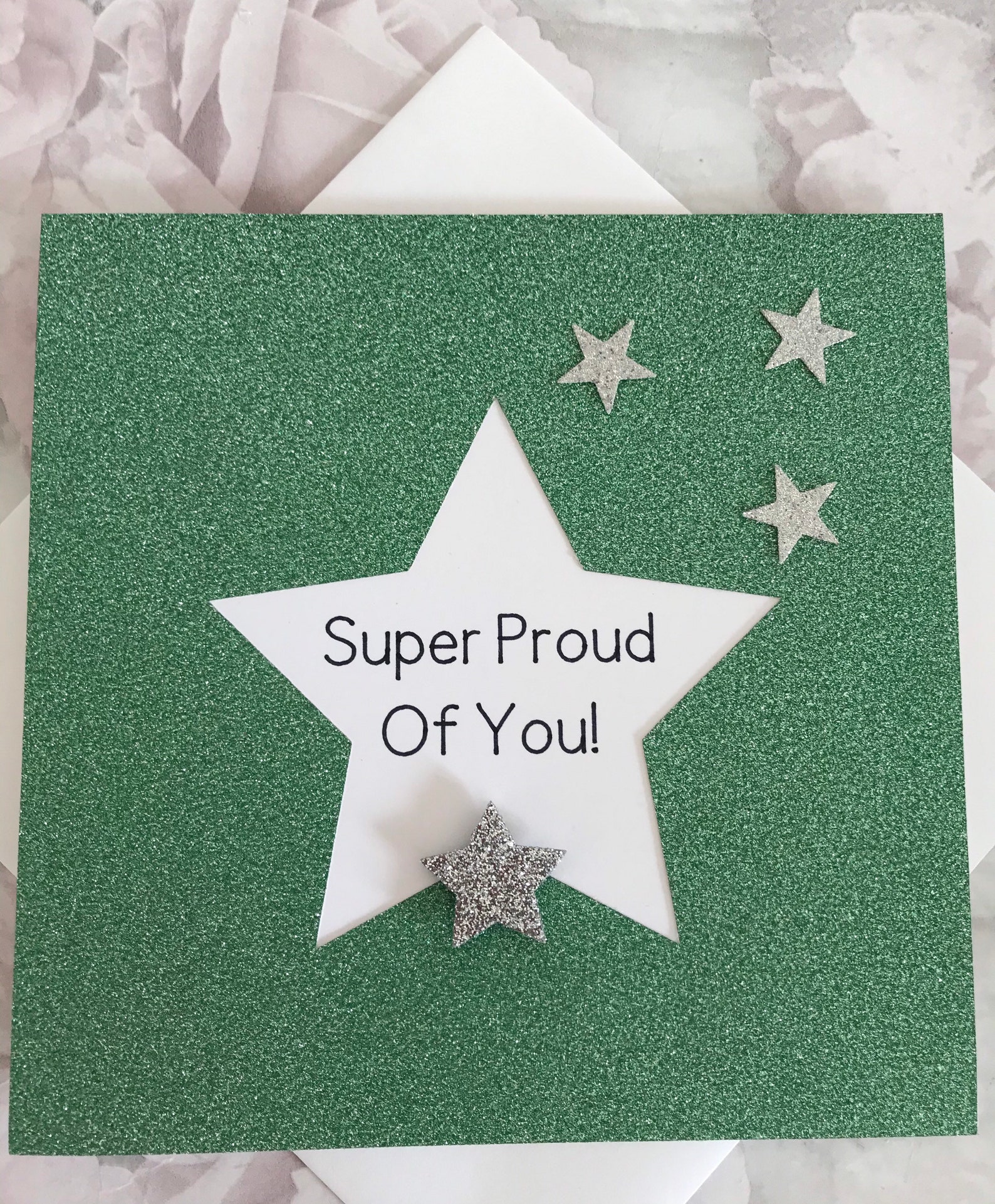Super Proud Of You Glitter Star Card Proud Of You Well Done | Etsy