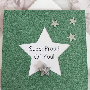 Super Proud of You Glitter Star Card, Proud of You, Well Done Card, New ...