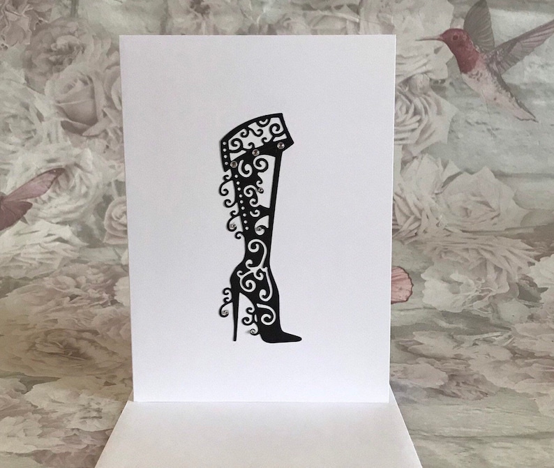 Handmade Birthday Card Shoe Birthday Card Lady's Boots | Etsy UK