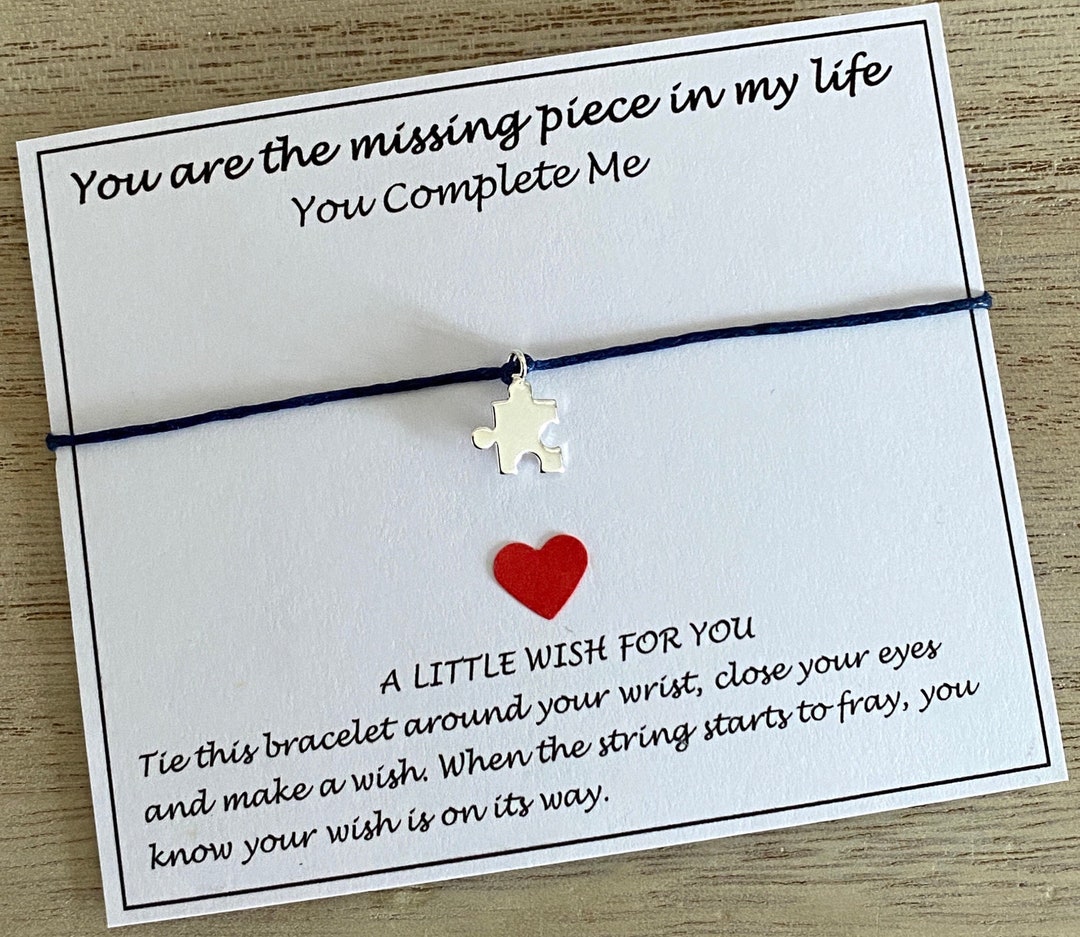 You Are the Missing Piece in My Life Puzzle Cord Bracelet, You Complete ...