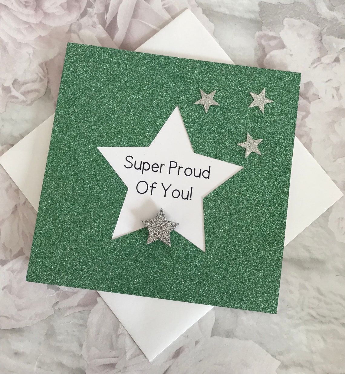 Super Proud Of You Glitter Star Card Proud Of You Well Done | Etsy