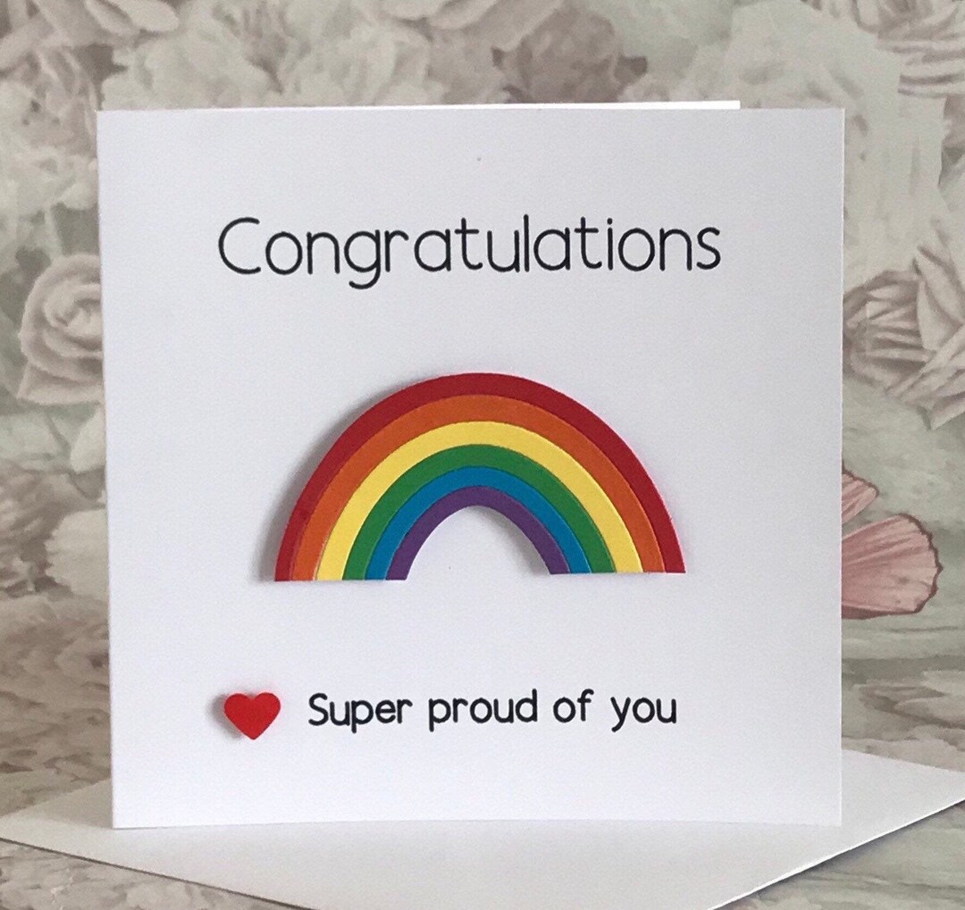 Rainbow Congratulations Card, Super Proud of You Card, Well Done, You ...