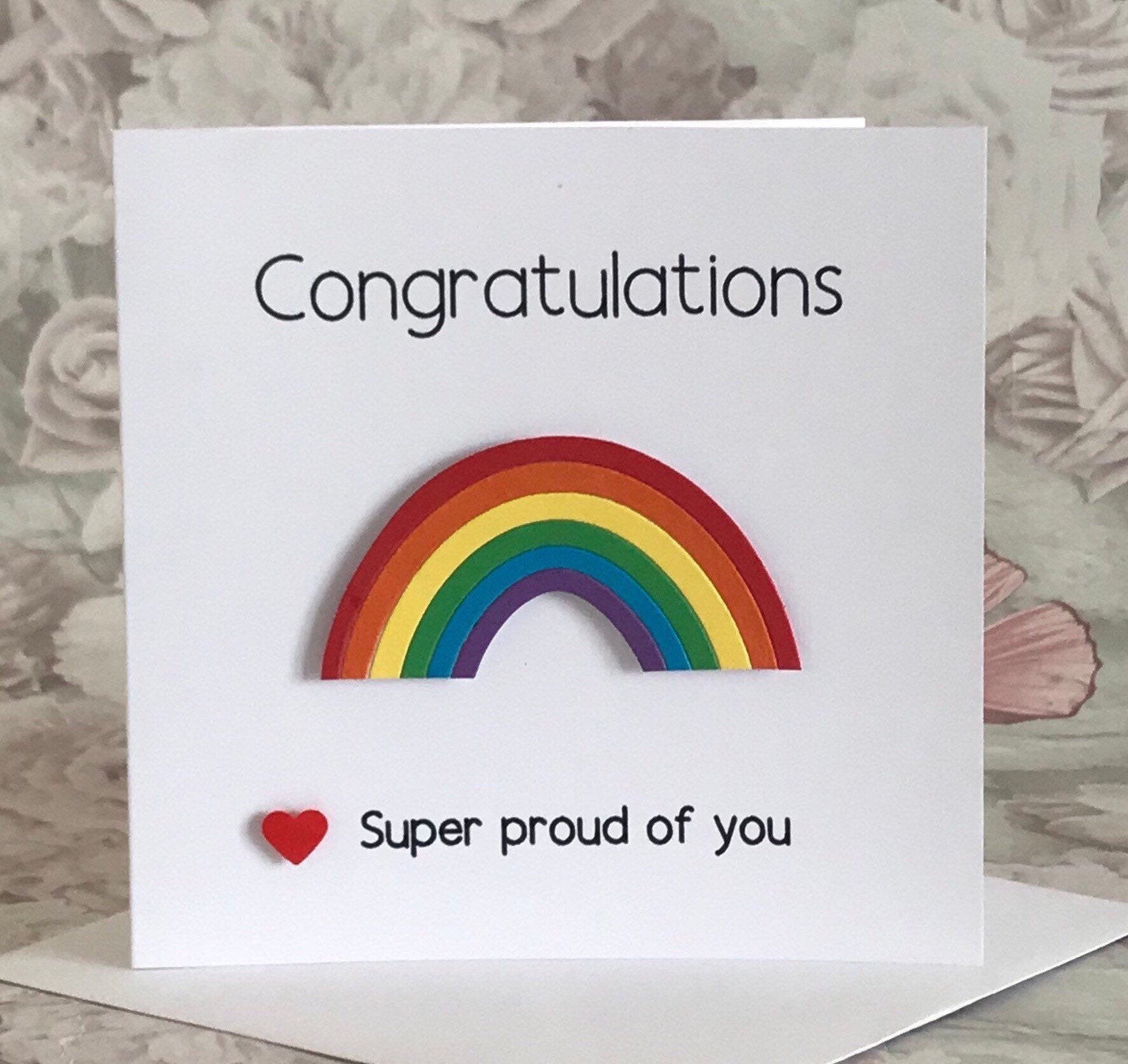 Rainbow Congratulations Card Super Proud of You Card Well | Etsy