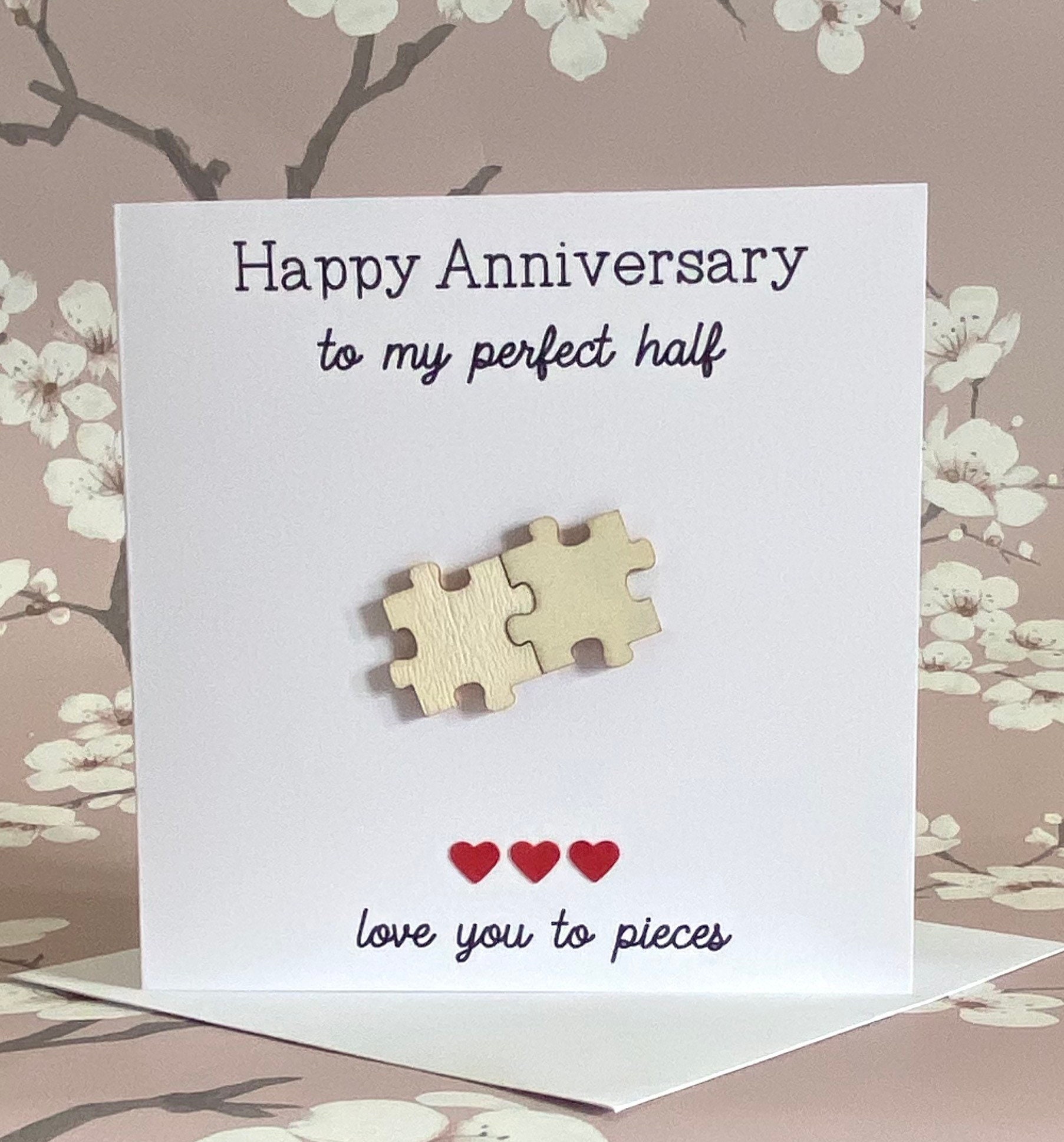 Happy Anniversary to My Perfect Half Love You to Pieces - Etsy UK