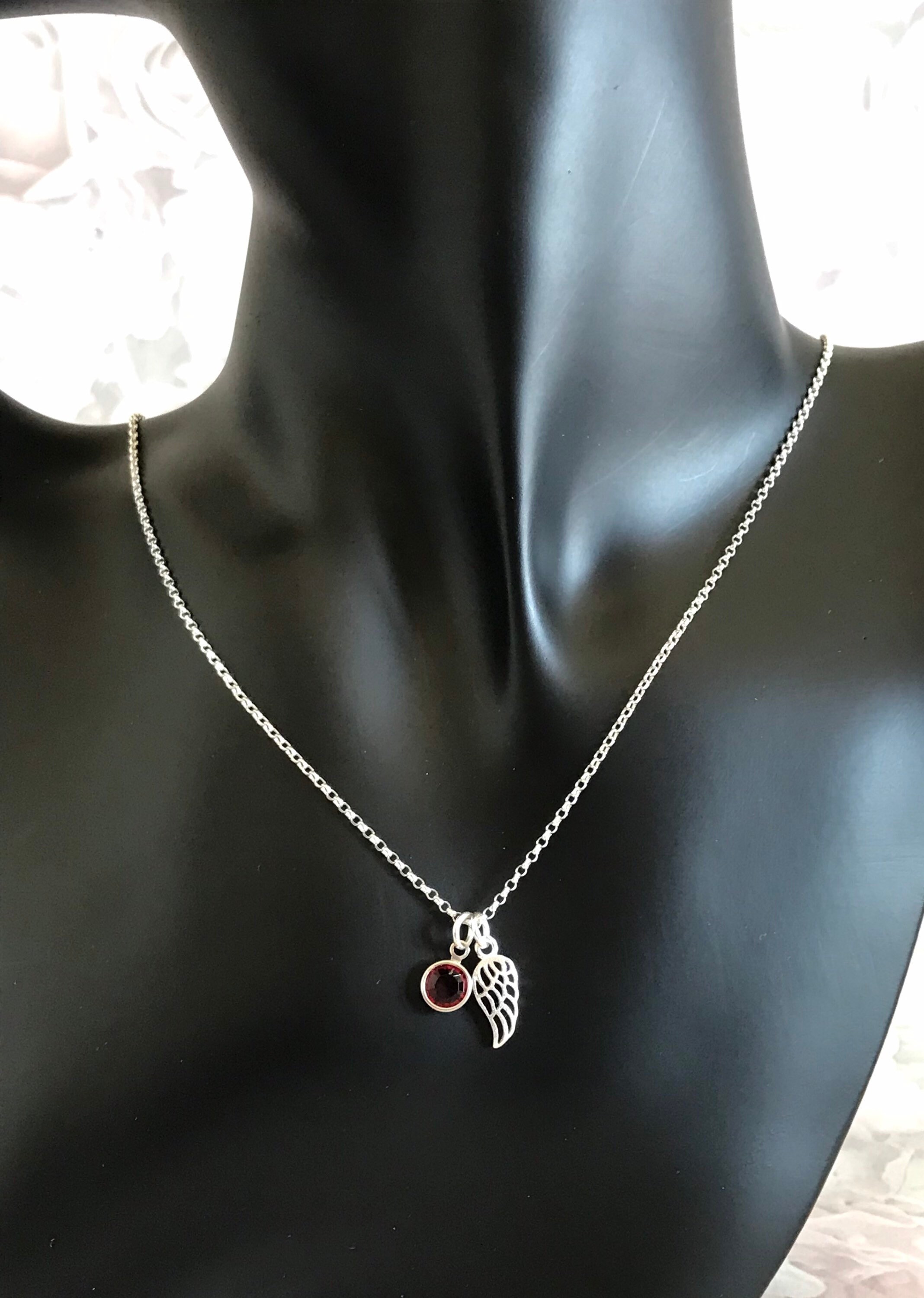 Sterling Silver July Birthstone Necklaces Swarovski - Etsy UK