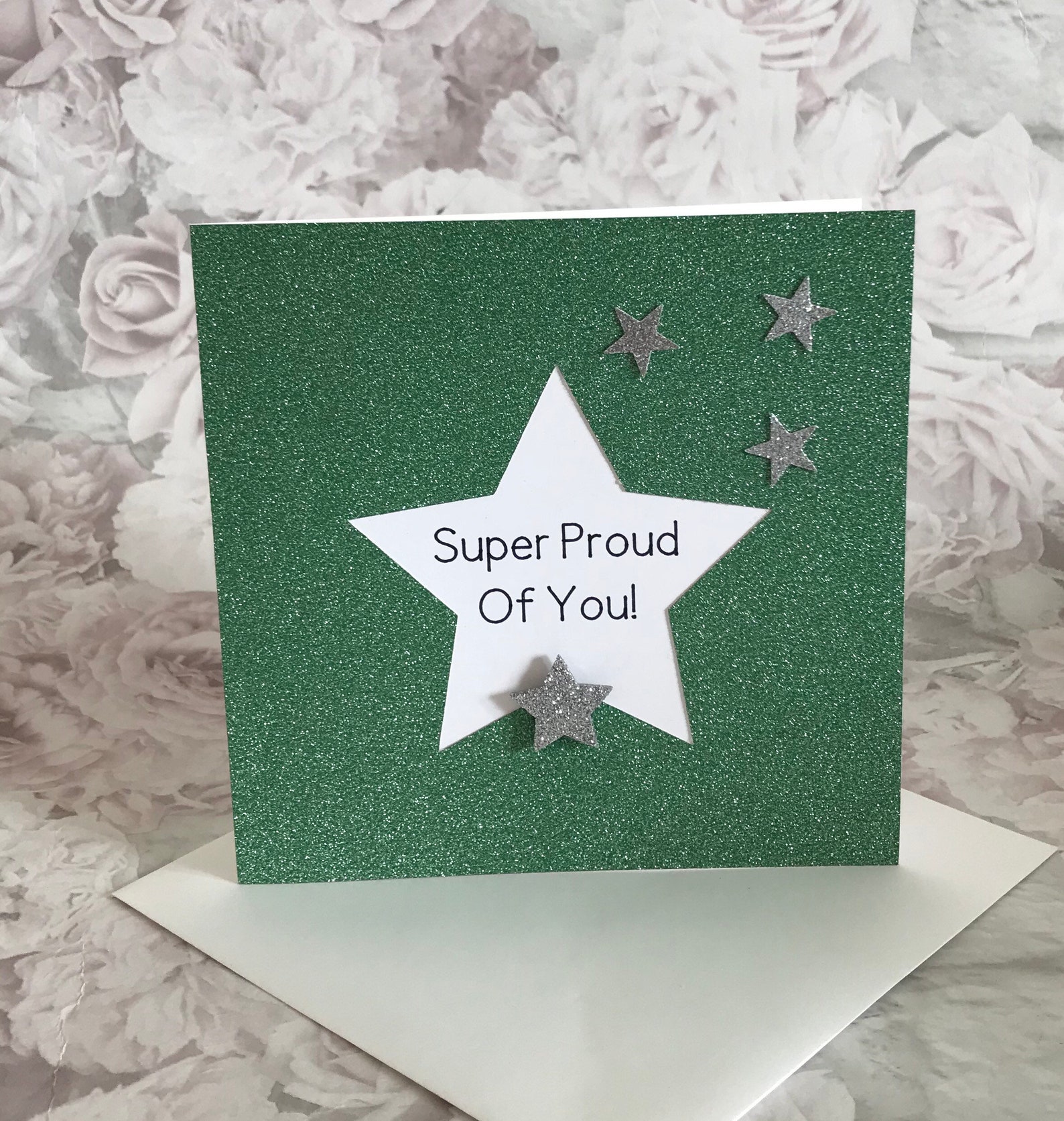 Super Proud Of You Glitter Star Card Proud Of You Well Done | Etsy