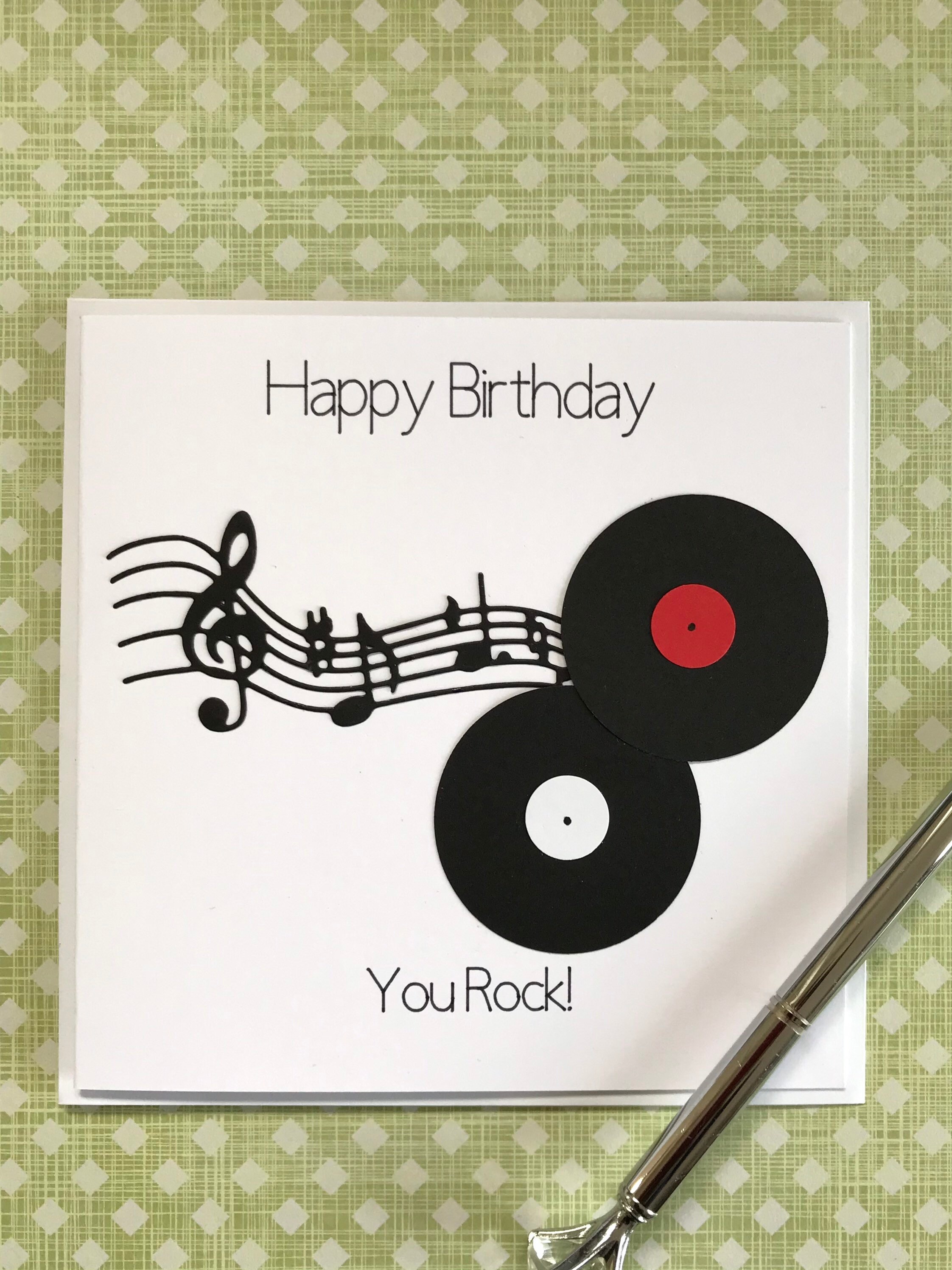 Vinyl Record Birthday Card, You Rock Vinyl Record Card, Rock Music ...