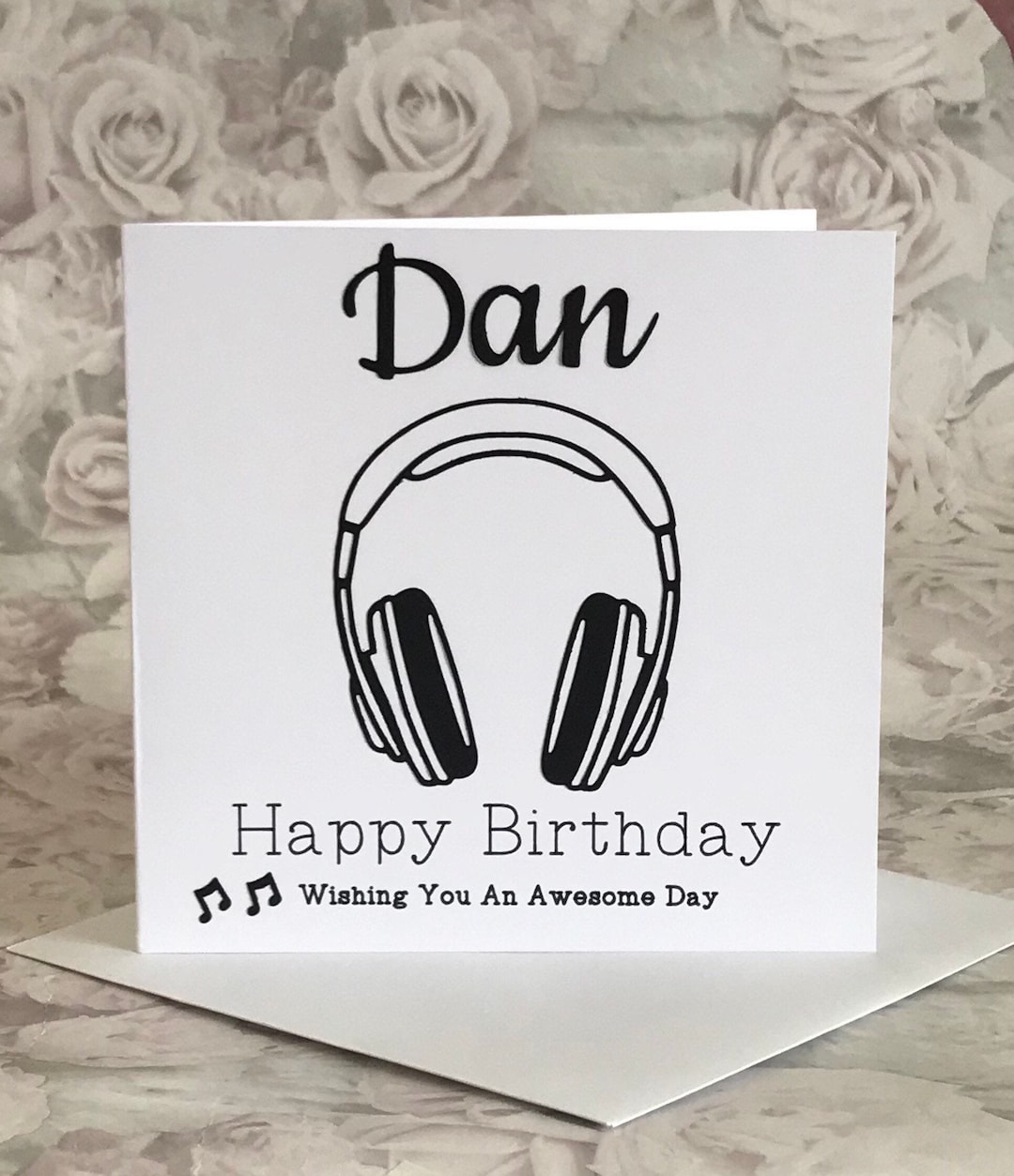 Personalised Headphone Happy Birthday Card, Music Lovers Card,card for ...