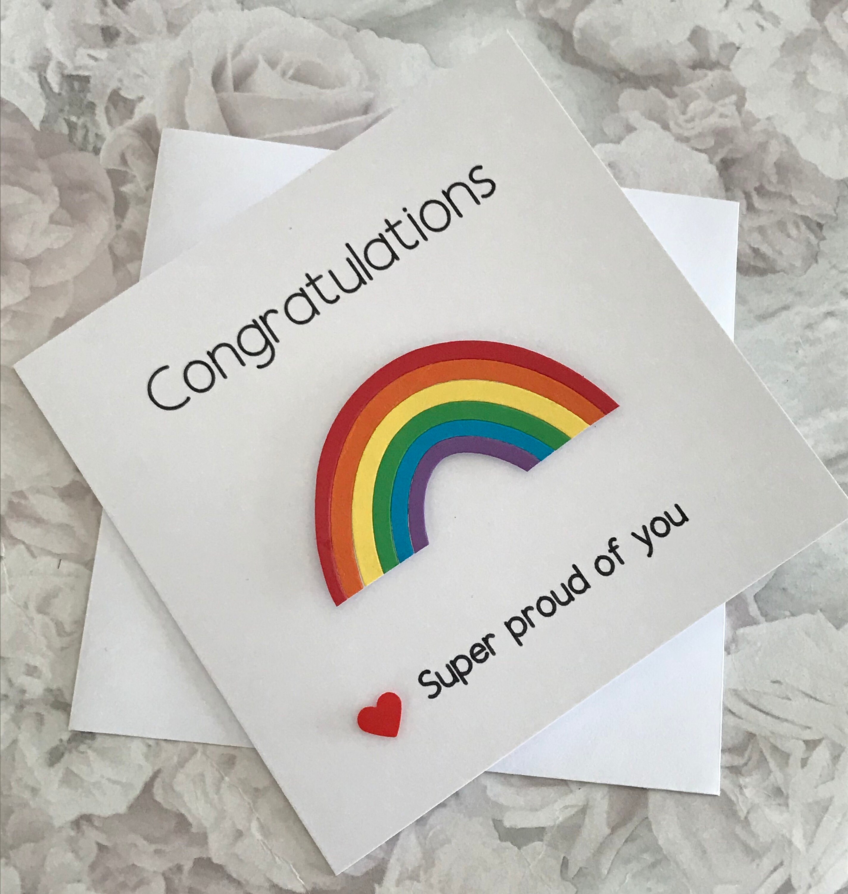 Rainbow Congratulations Card Super Proud of You Card Well - Etsy UK