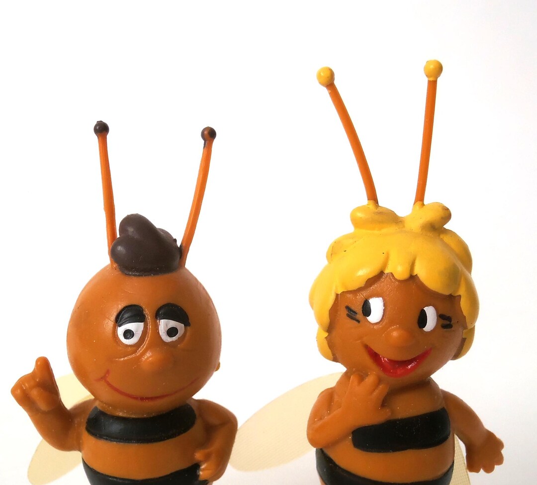 Vintage Maya the Bee and Willy the Bee Rubber Figurine, German 70s ...