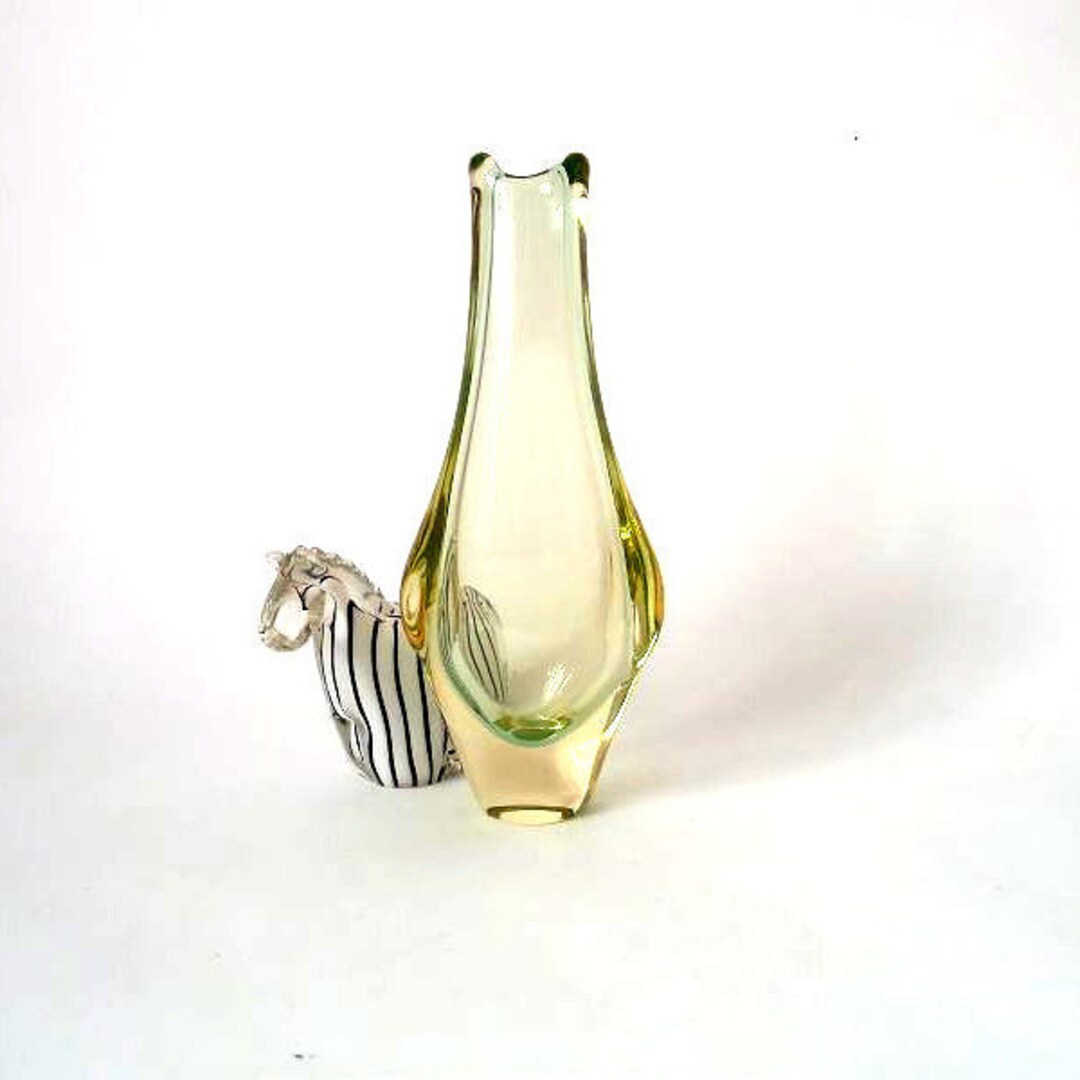 Bohemian Czech Glass Vase, Czechoslovakia Glass Vase, Czech Art Vase ...