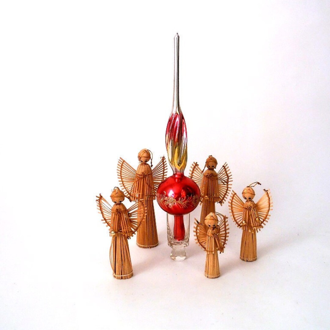 XXL Vintage Christmas Tree Topper, Mid Century Glass Christmas Tree ...