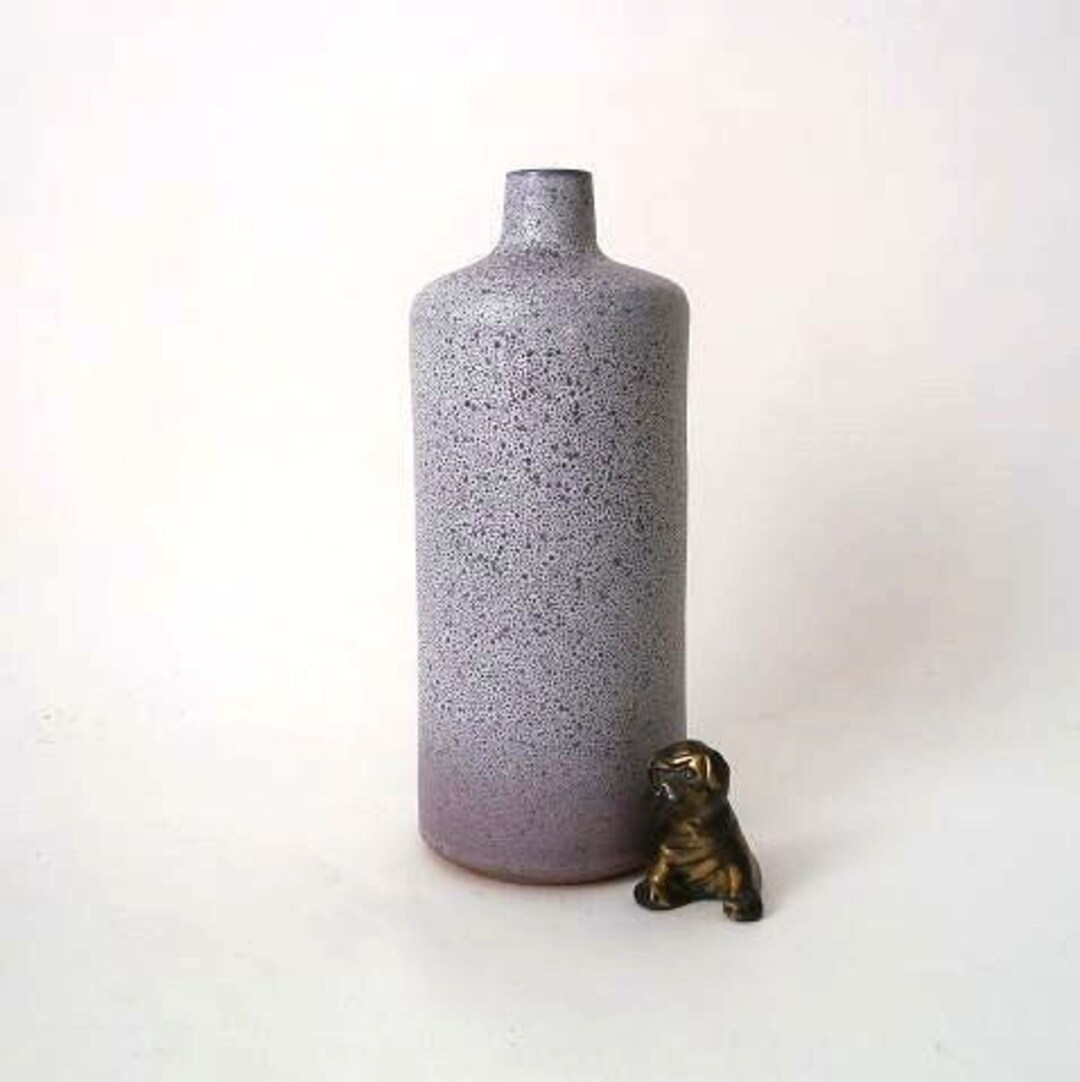 Vintage Ceramic Vase, Gray Blue Violet Soft Pink Mid Century Vase, West ...