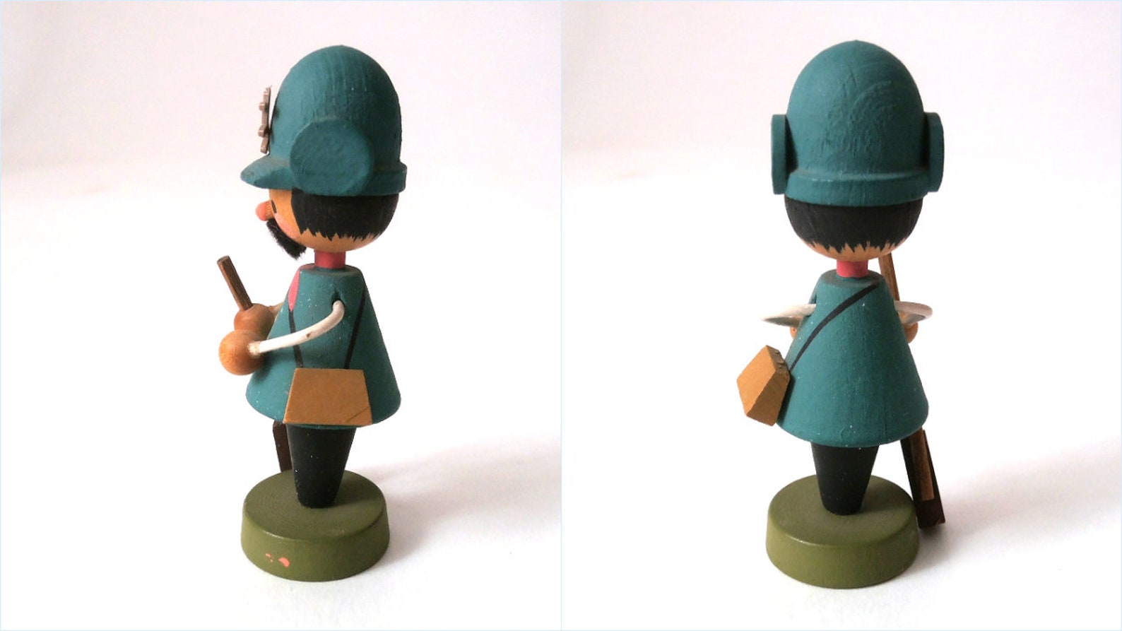 Vintage Wooden Ore Mountain Figurines in the Forest: Hunter, Forest ...