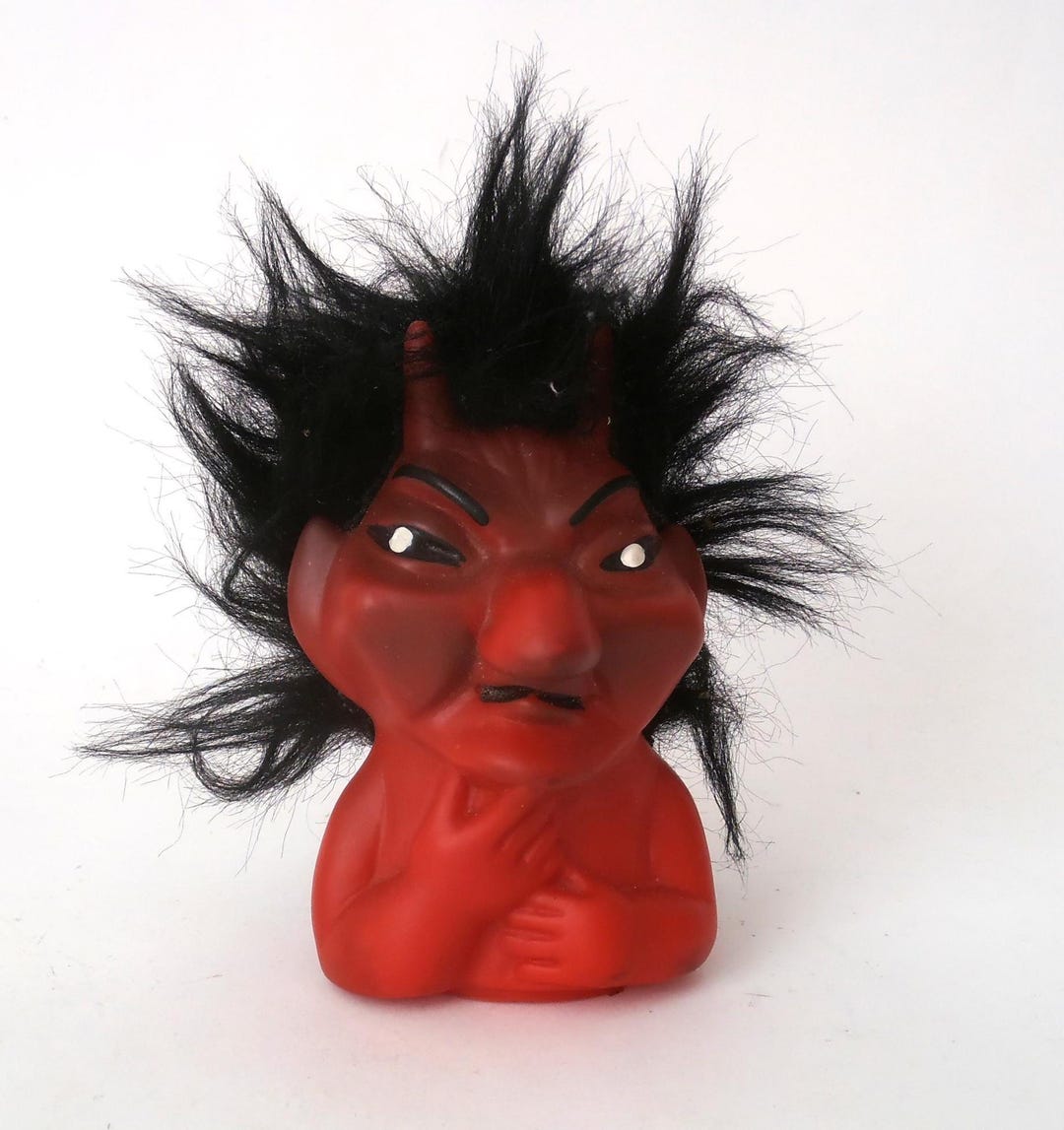 Vintage Rubber Figurine Little Devil With Black Hair, Vintage Rubber ...