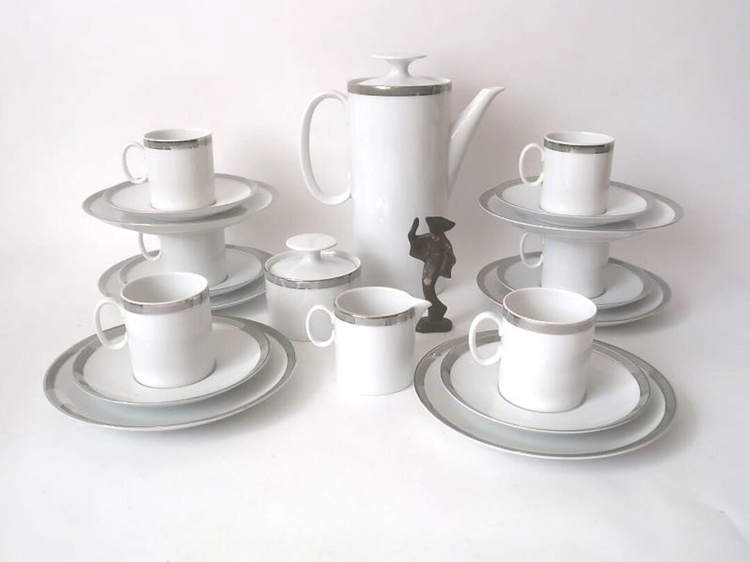 Vintage White China Coffee Service, Mid Century White China Tea Service ...