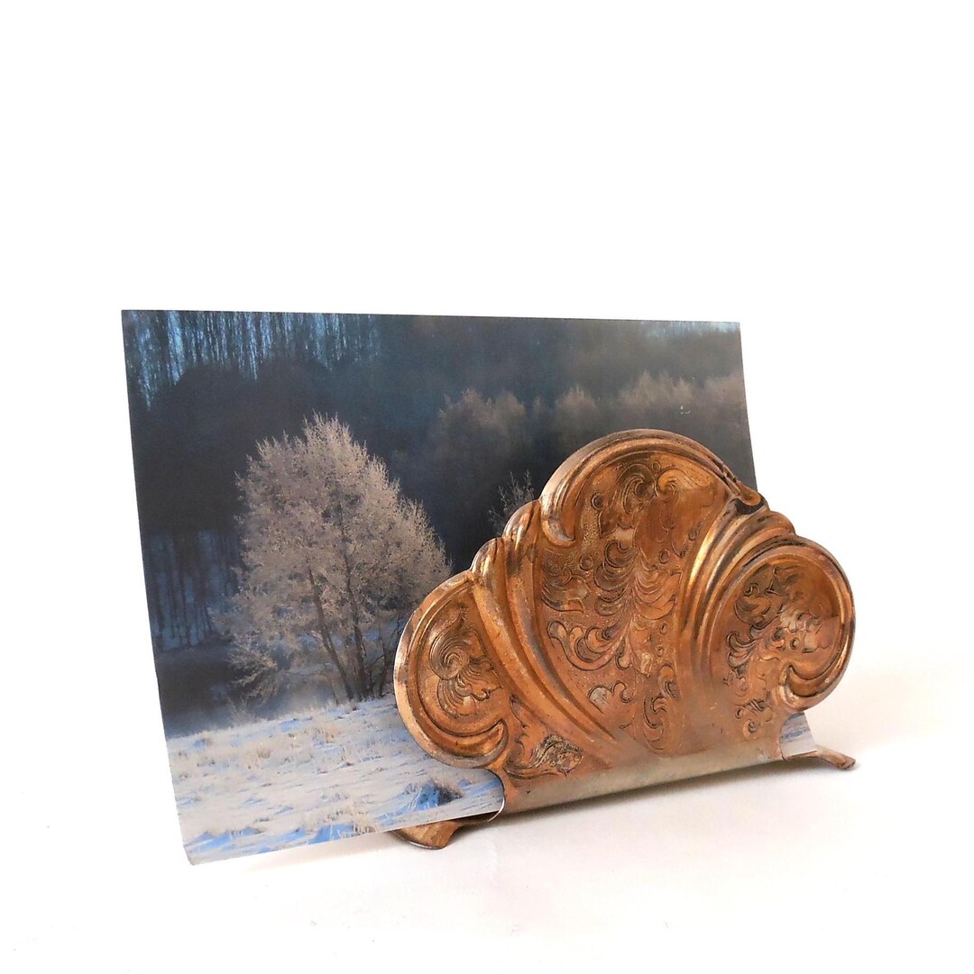 Vintage Silver Plated Letter Rack, Mid Century Letter Holder, Botanical ...