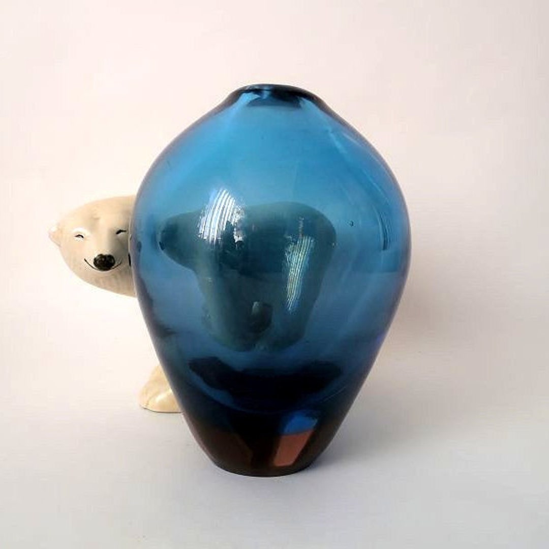 Vintage WMF Glass Vase, Blue/ Purple Wmf Glass Vase, Wmf Art Vase ...
