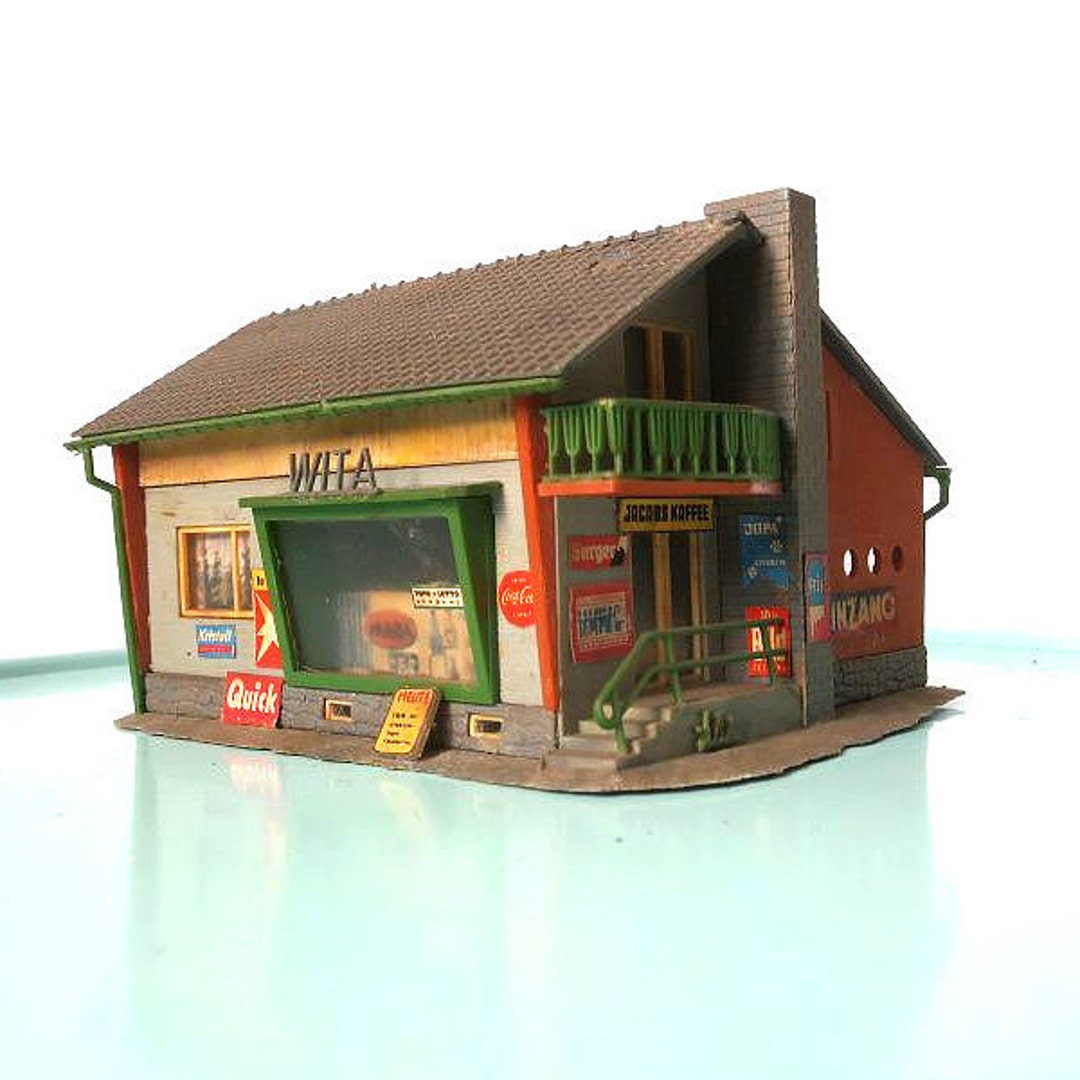 Vintage Model Train House Small Grocery Store, Architects Miniature ...