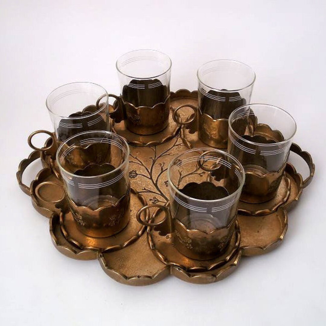 Vintage Brass Tea Set Hollywood Regency Tea Set 60s Tea - Etsy