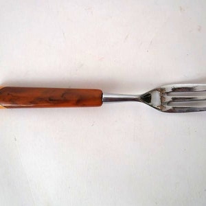 Set of Six Bakelite Cake Forks Cataline, Small Forks Amber Honey ...