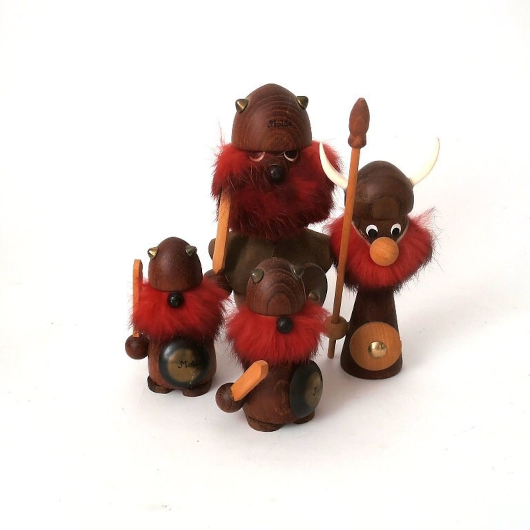 Vintage Danish Viking Figure, Teak Wood Sallingboe Viking Figurine ...