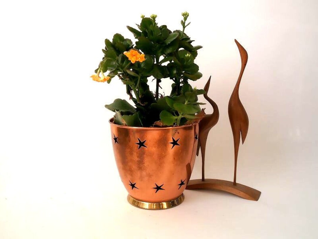 Vintage Copper Plant Pot, Copper Planter, Cache Pot, Mid Century ...