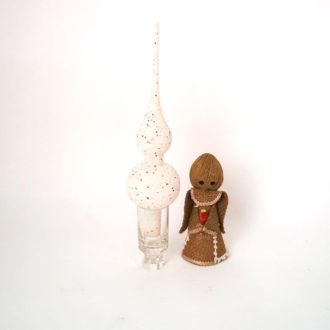Vintage Christmas Tree Topper Venetian Rope, Glass Xmas Tree Topper ...