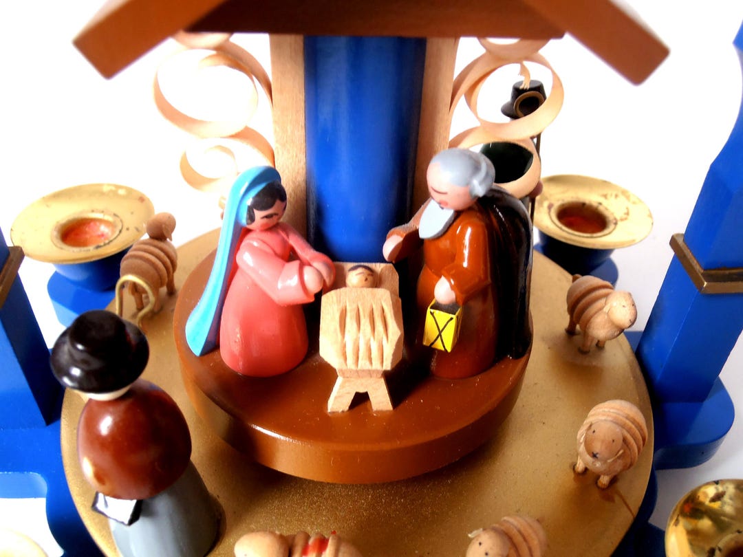 Traditional Ore Mountain German Christmas Pyramid Holy Family ...