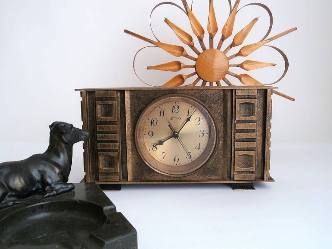 Mid Century Table Clock, Vintage German Mantel Clock Made by Richter ...