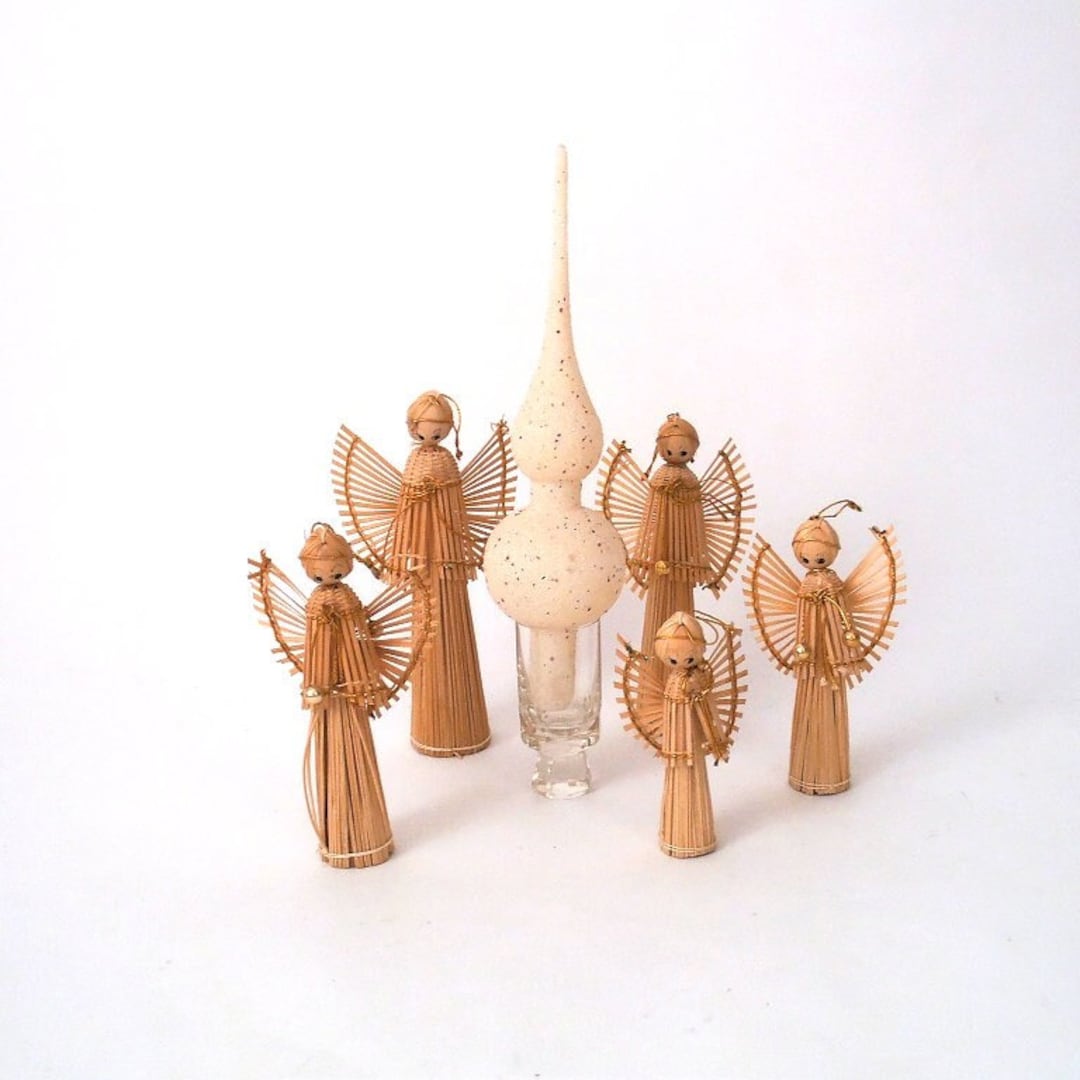 Vintage Christmas Tree Topper Venetian Rope, Glass Xmas Tree Topper ...