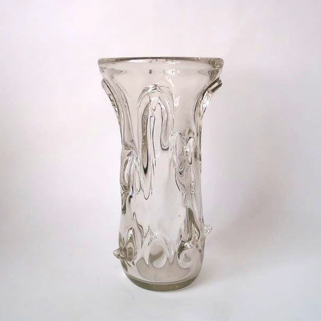 XXL Bohemian Czech Glass Vase, Czechoslovakia Glass Vase, Czech Art ...