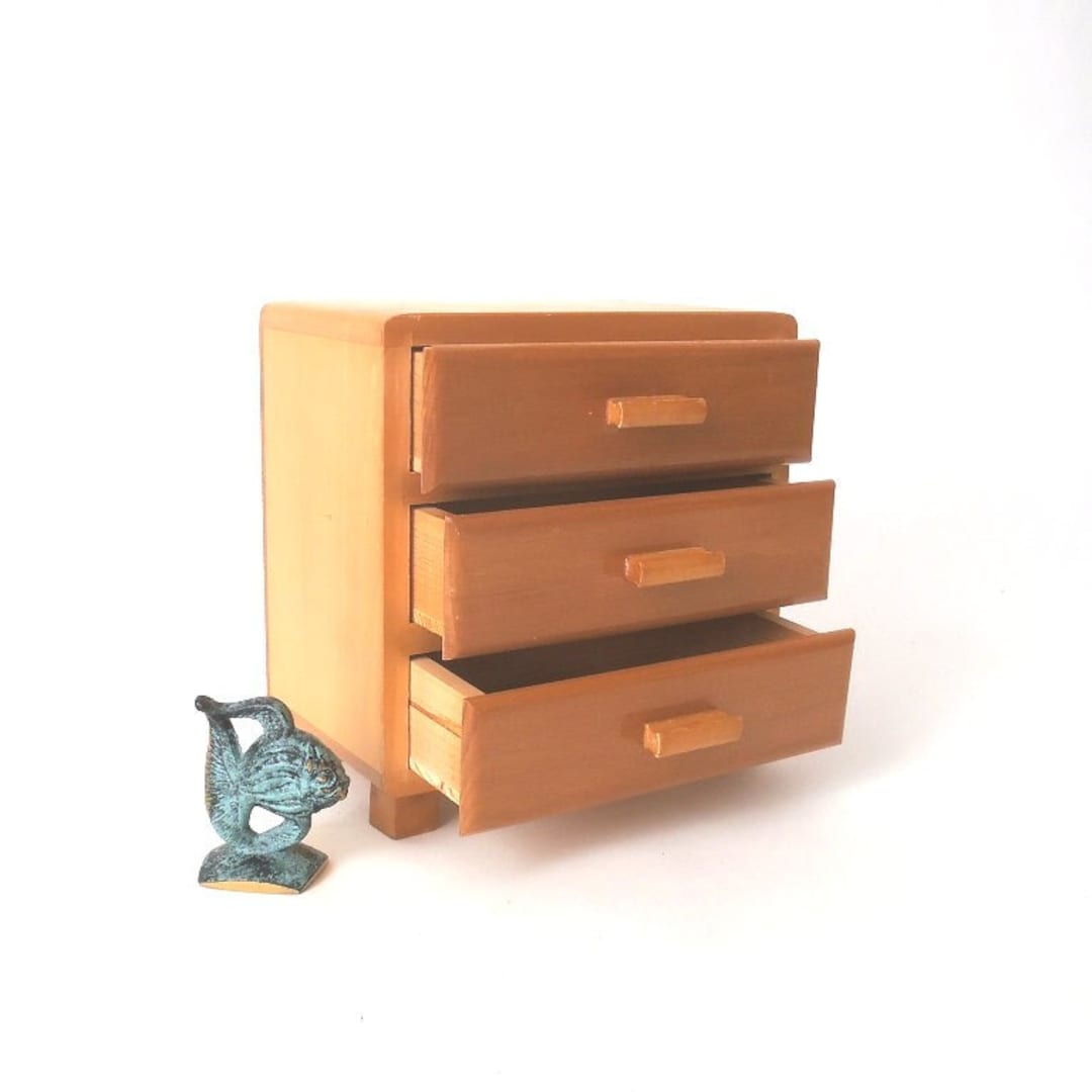 Wooden Box With Drawers, Jewelry Chest, Trinket Box, Small Storage ...