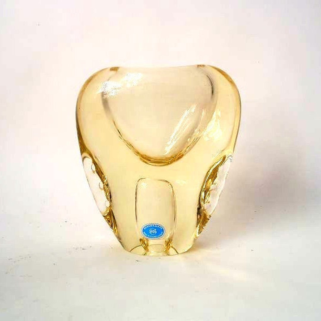 Bohemian Czech Art Glass Vase, Czechoslovakia Glass Vase, Vintage Art ...