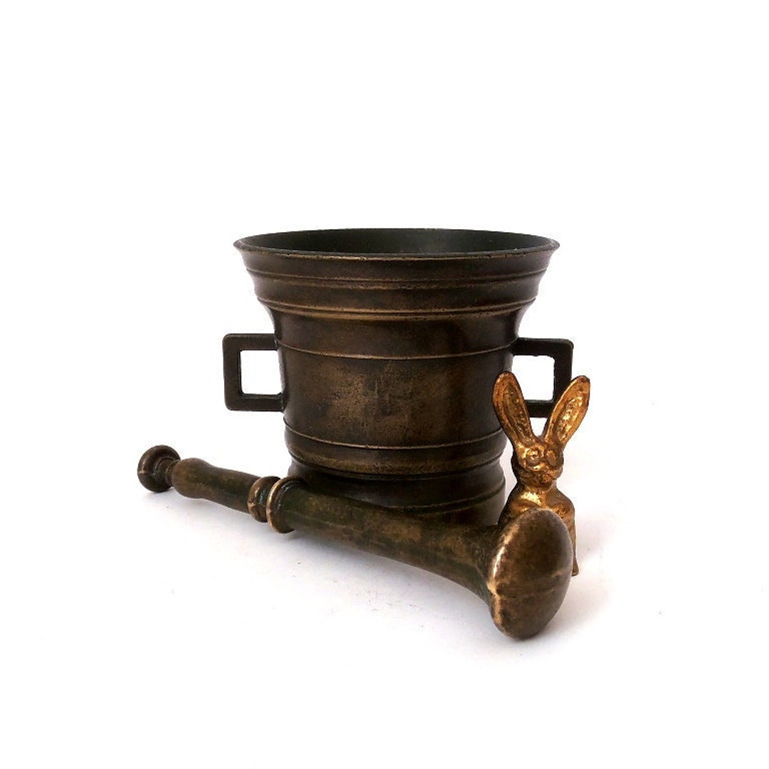 Vintage Mortar and Pestle Brass Bronze Mortar, Mediun Size Mortar ...