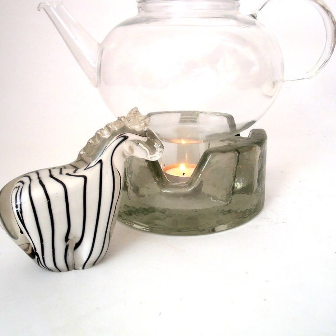 Smoked Glass Tea Pot Warmer, Glass Plate Warmer, Tea Warmer, Food ...