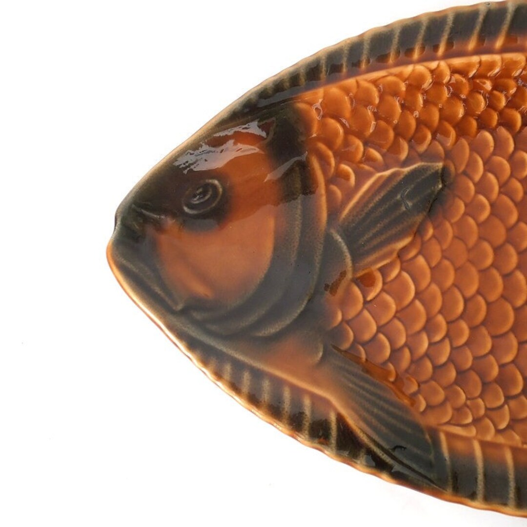 XL Vintage Fish Platter Produced by Sarreguemines, Mid Century Fish ...