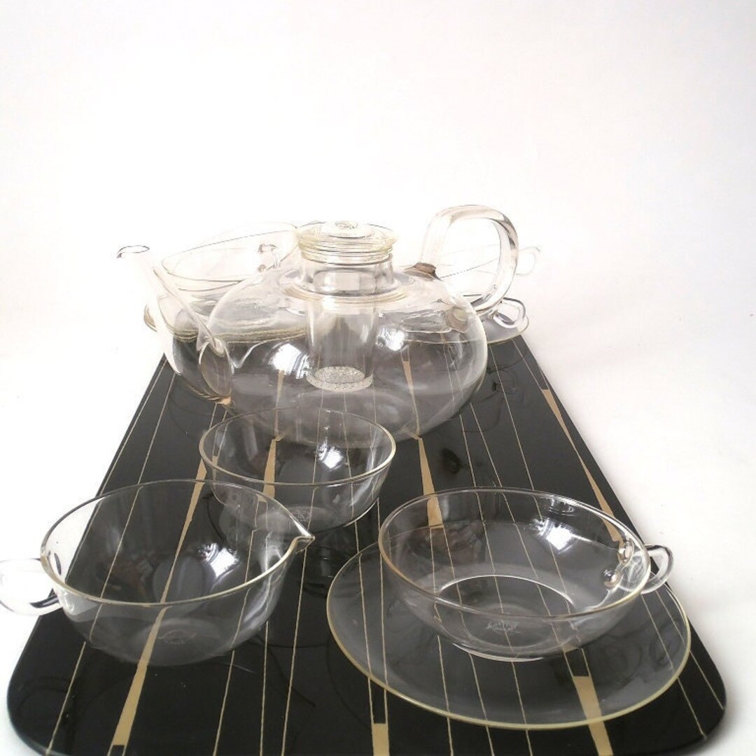 Vintage Tea Service Heat Resistant Saale Glas, XL Tea Pot With ...