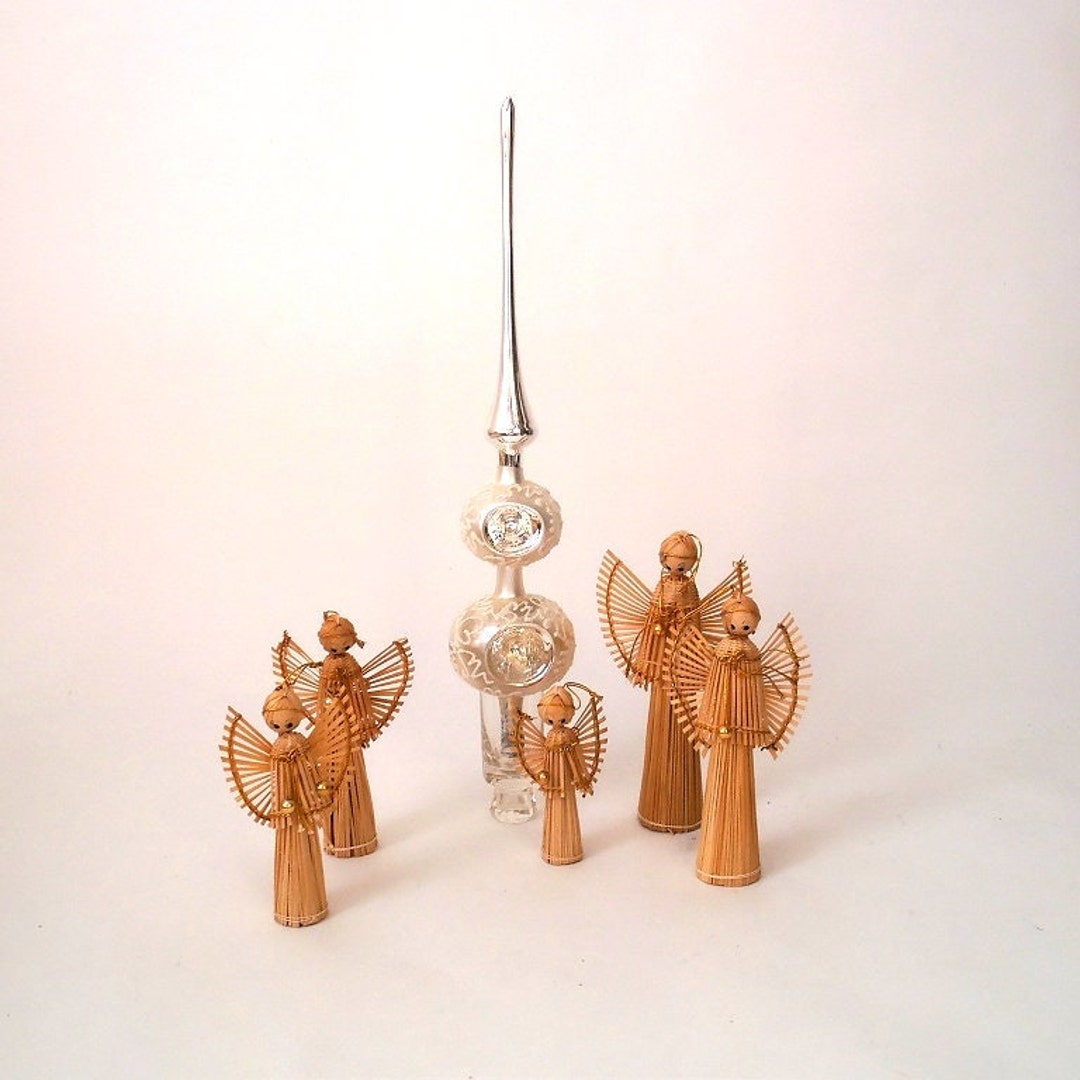 XXL Vintage Christmas Tree Topper, Mid Century Glass Christmas Tree ...