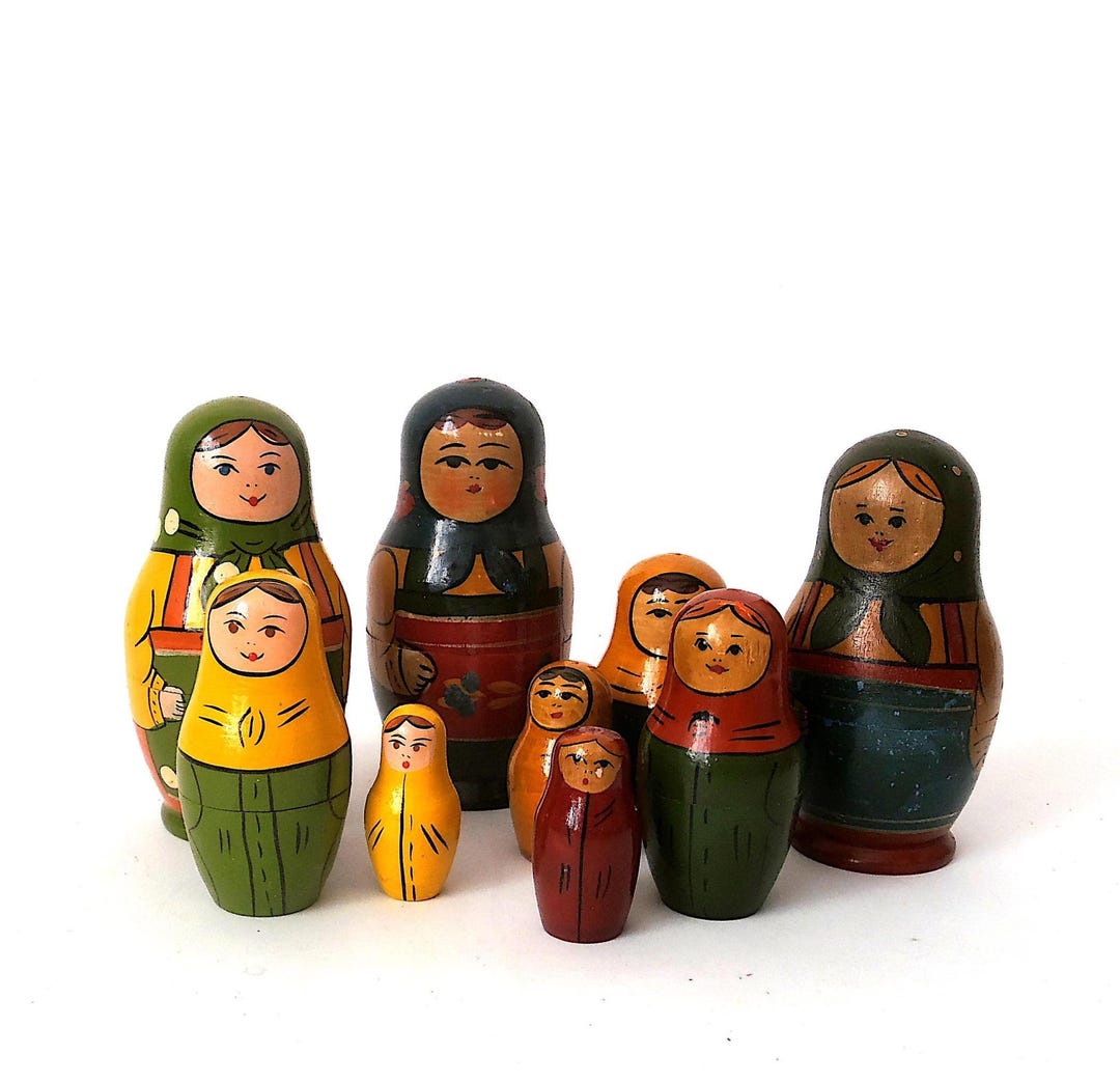 Nesting Doll, Matryoshka Dolls, Hand Painted Wooden Dolls, Babushka ...