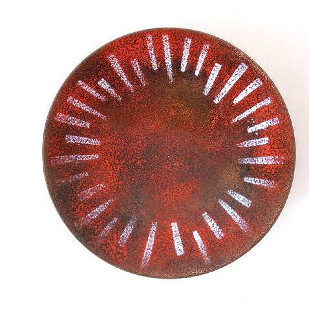 Large Enamel Plate Mid Century Enamel Bowl Mcm Enamel - Etsy