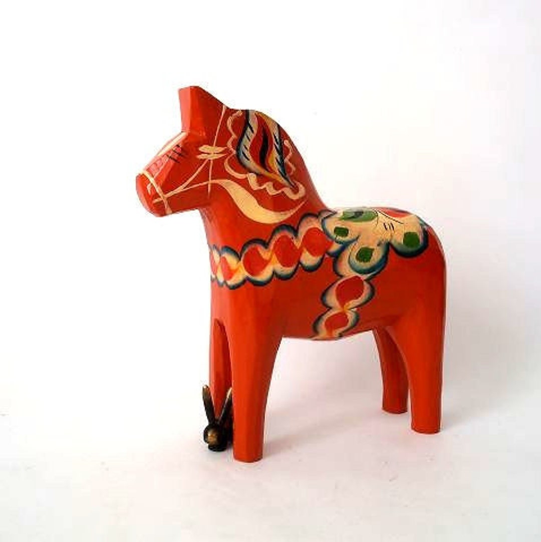XL Vintage Swedish Dala Horse Figurine Wooden Horse Figurine - Etsy XL Vintage Swedish Dala Horse Figurine Wooden Horse Figurine - Etsy