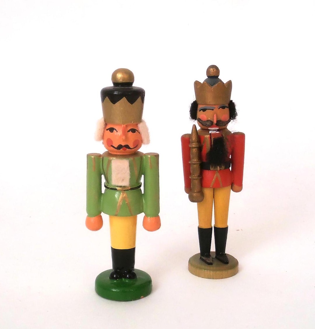 Vintage Miniatur Wooden Nutcracker, Traditional German Christmas Decor ...