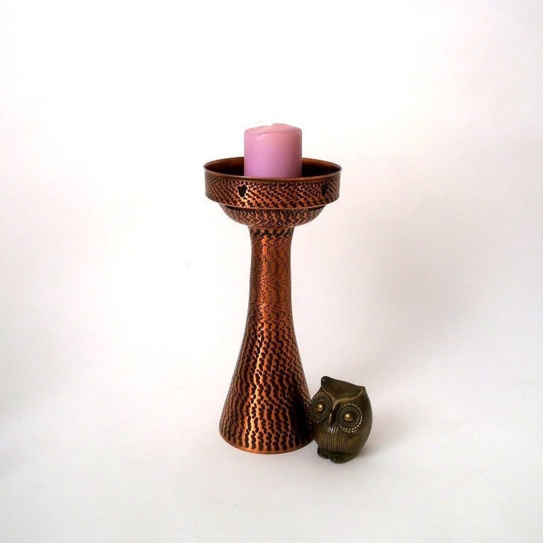 Vintage Copper Candle Holder, Mid Century Copper Candle Holder ...