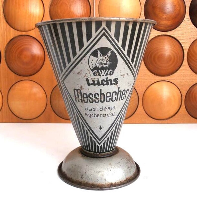 Vintage Measuring Cup Luchs, Sheet Metal Mid Century Measuring Cup ...
