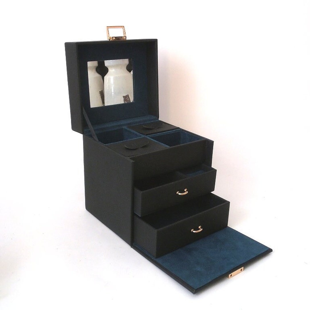 90s Mid Century Jewelry Chest, 90s Box With Drawers, Trinket Box, Small ...