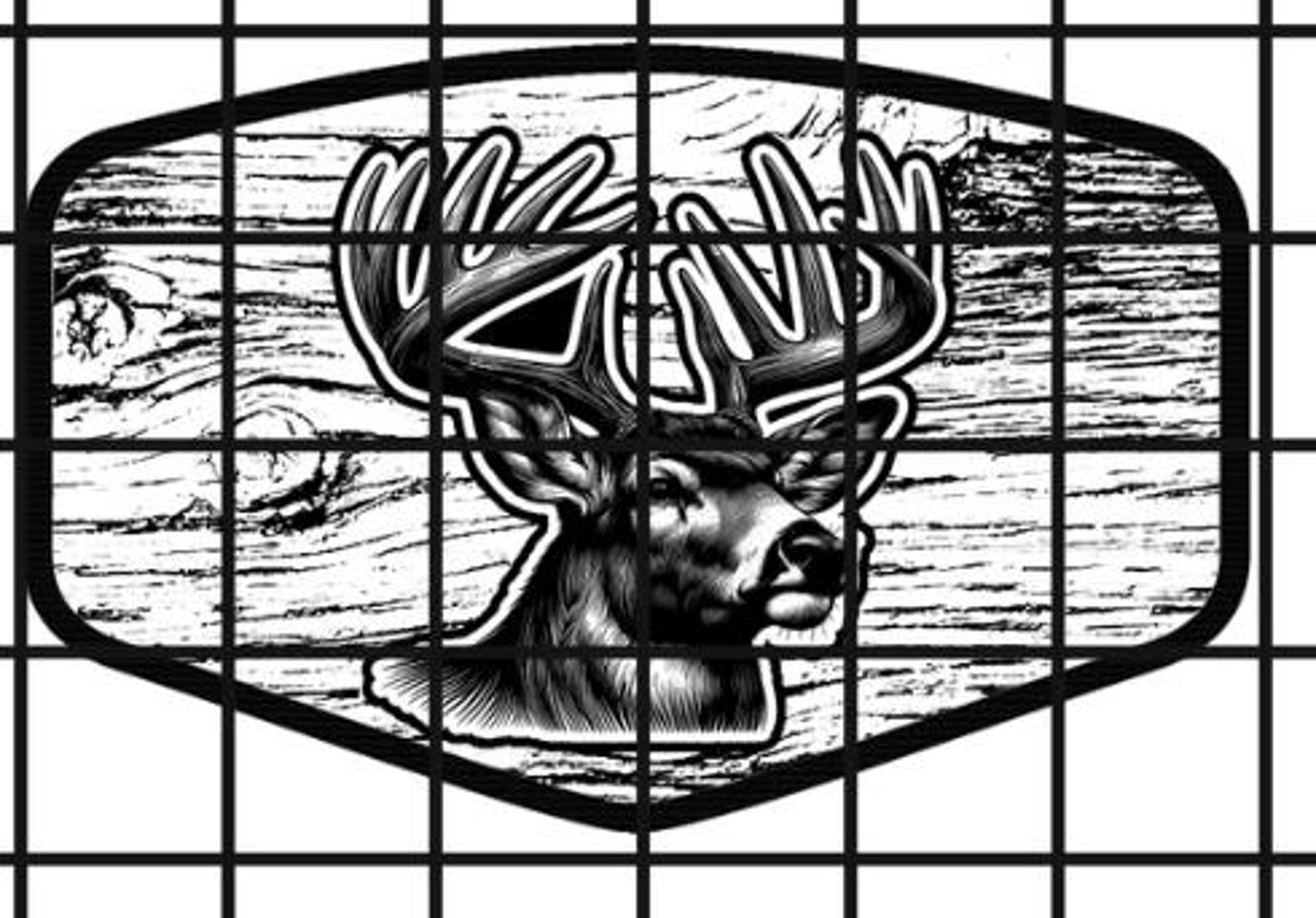 Wood Grain White Tail Buck Patch, FILE ONLY, PNG, Lightburn - Etsy