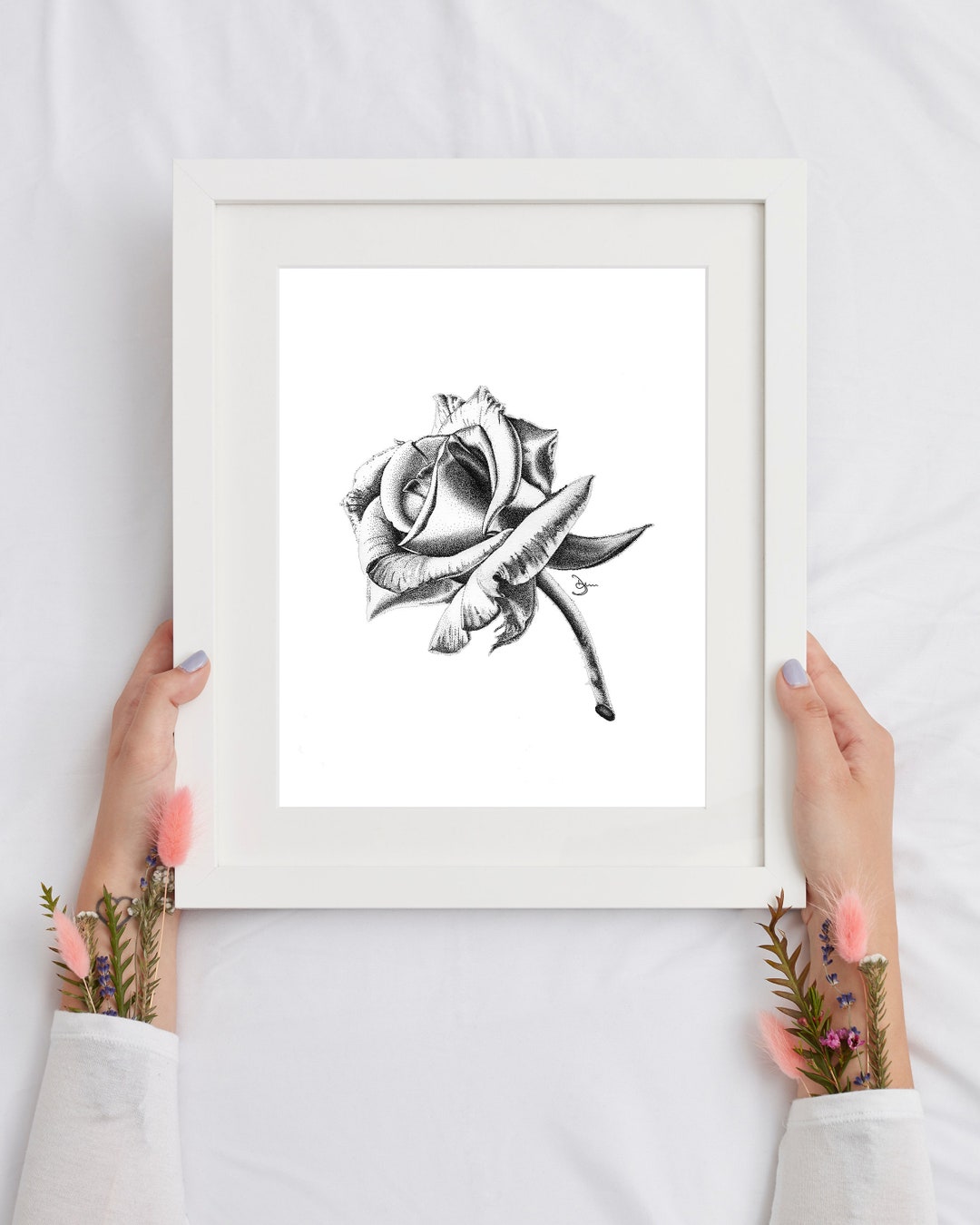 Rose Dotwork - Etsy