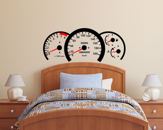 Race Car Speedometer Wall Decal for Boys Room - Etsy