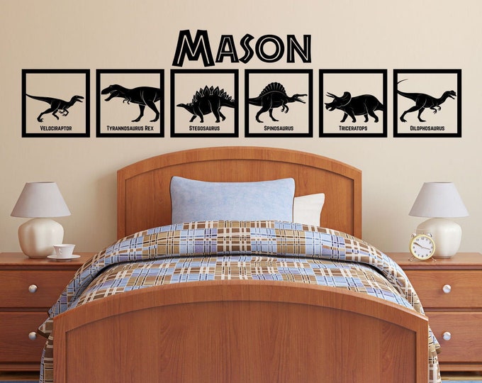 Dinosaur Personalized Wall Decal Dinosaur Decor Jurassic - Etsy
